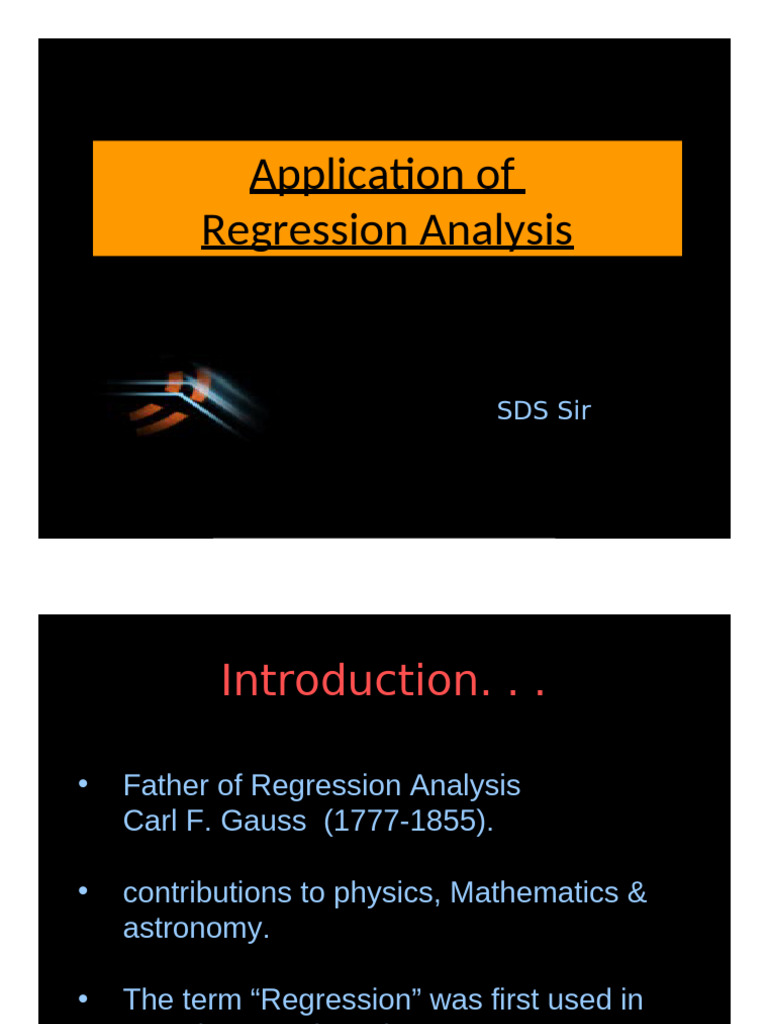 Application of Regression Analysis Final | PDF | Regression Analysis ...