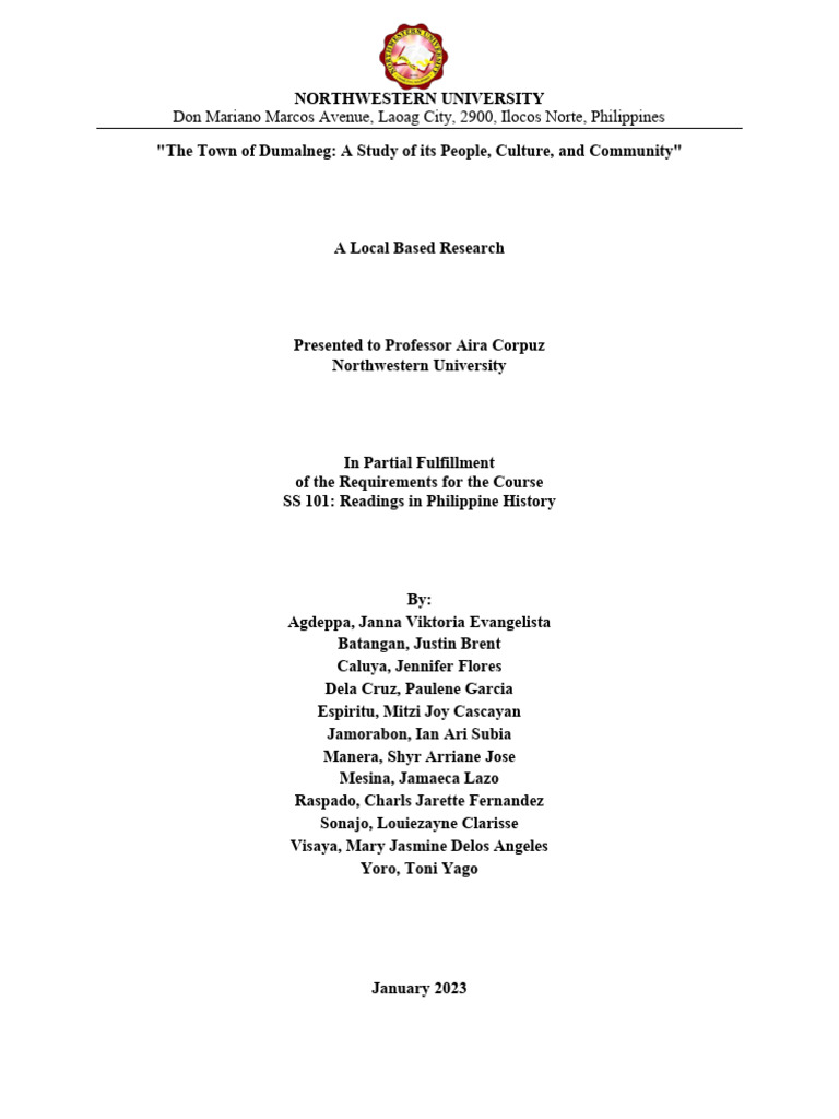 Local-Based Research Group 1 | PDF | Agriculture | Festival
