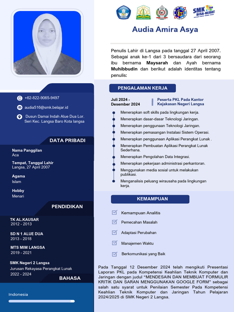 Biodata Diri - Laporan PKL - A4.PDF | PDF