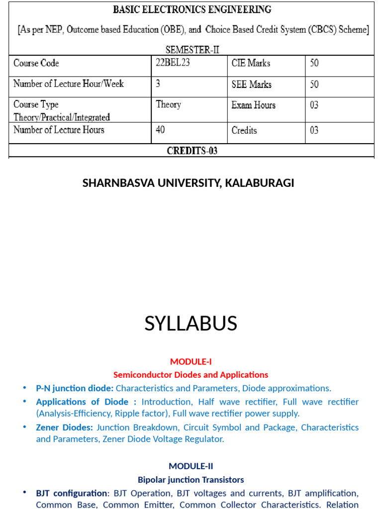Basic Elec Ppt | PDF | P–N Junction | Diode