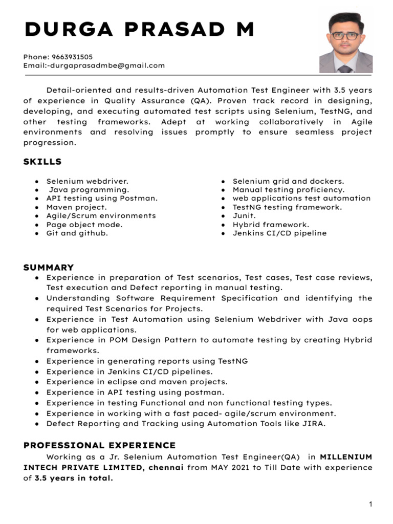 Final Resume | PDF | Selenium (Software) | Software Engineering