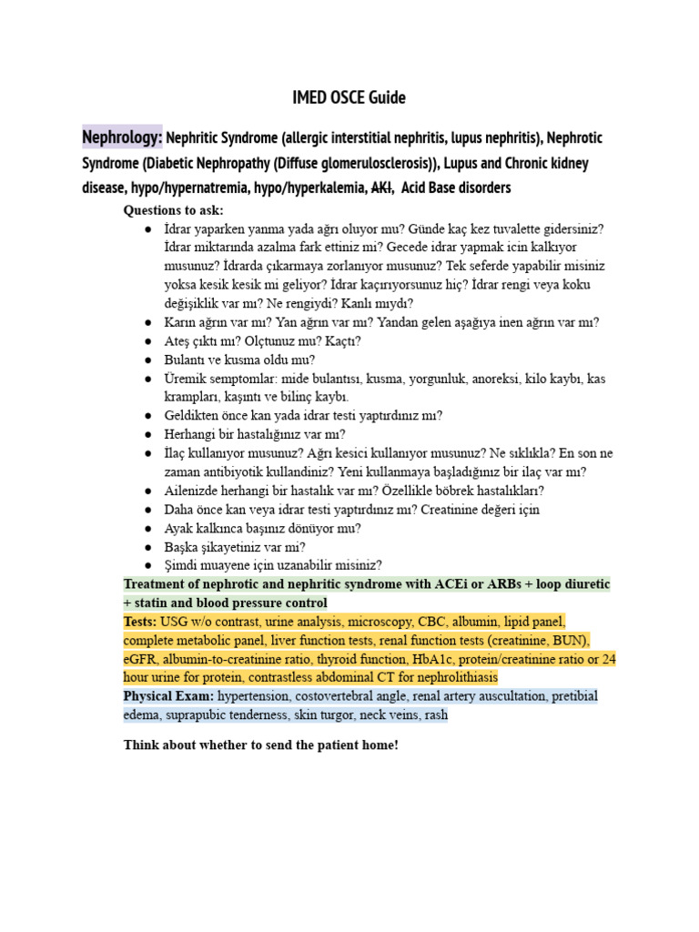 IMED OSCE Guide | PDF | Human Diseases And Disorders | Clinical Medicine