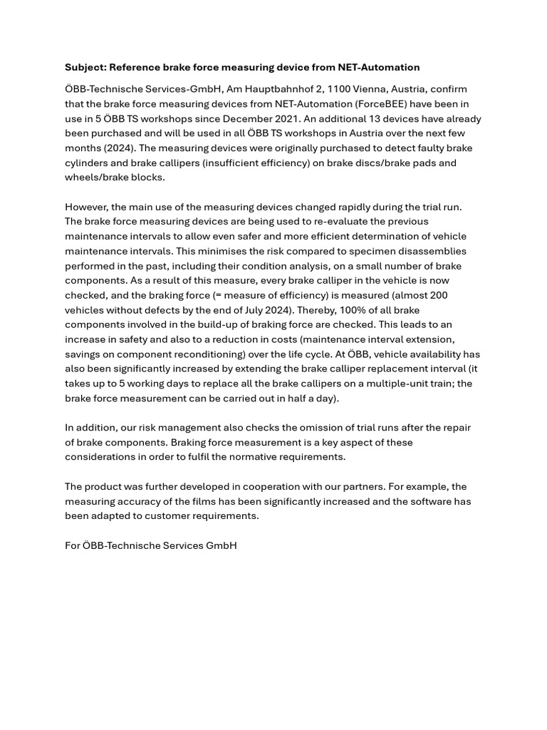 ÖBB Reference Letter English Translation | PDF