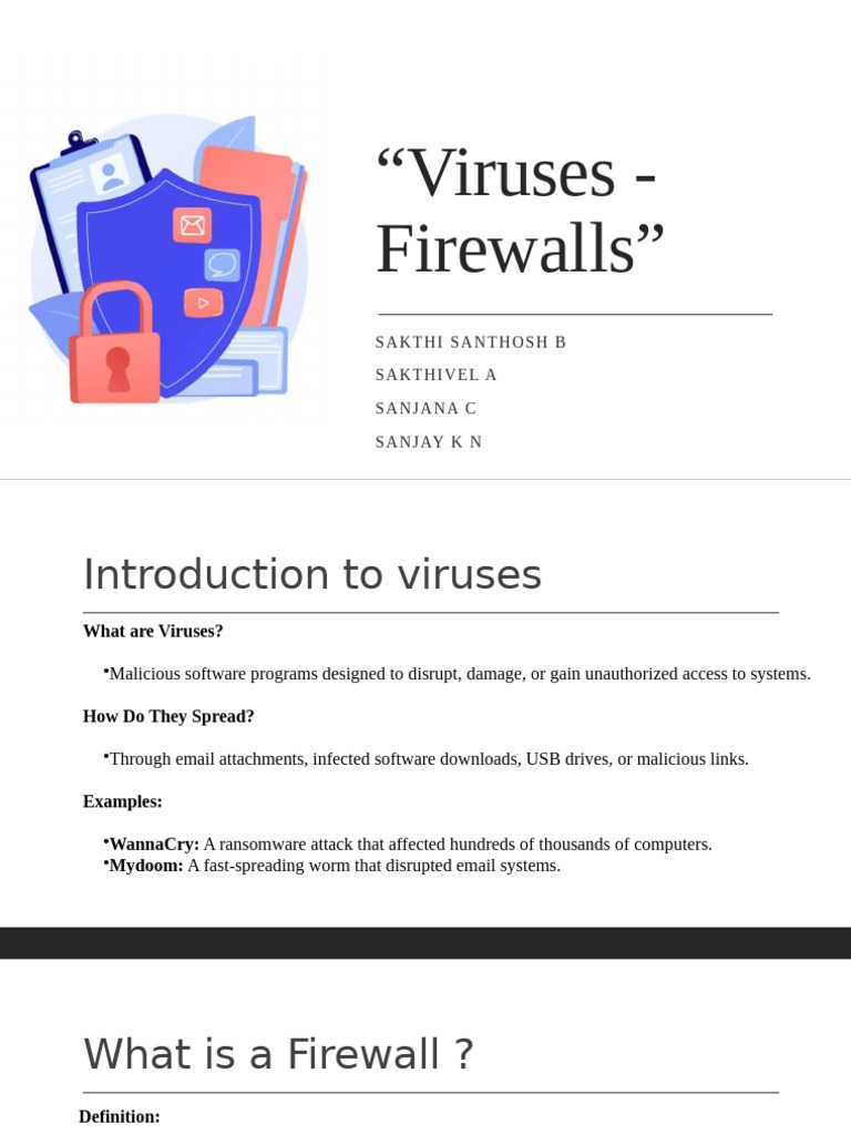 Viruses Firewalls | PDF | Computer Virus | Firewall (Computing) Viruses Firewalls | PDF | Computer Virus | Firewall (Computing)