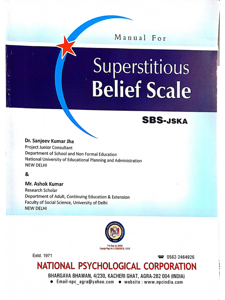 Superstitious Belief Scale | PDF