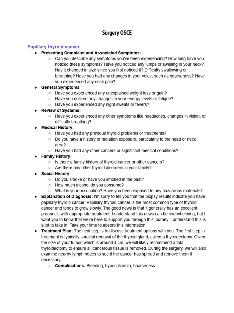 Surgery OSCE Detailed | PDF | Prostate | Gallbladder