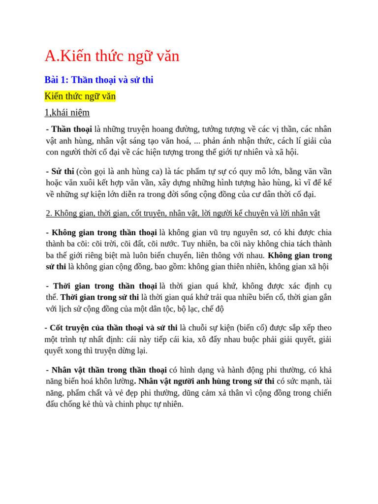 Kien Thuc Ngu Van 10 | PDF