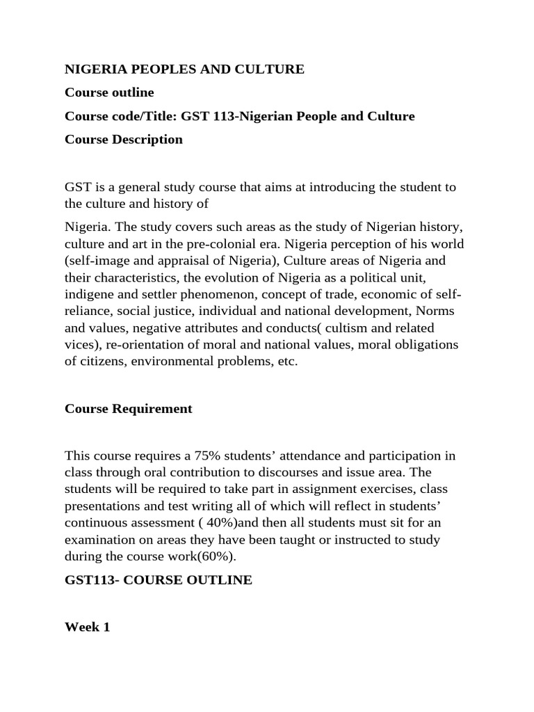 Nigerian Peoples and Culture Overview | PDF