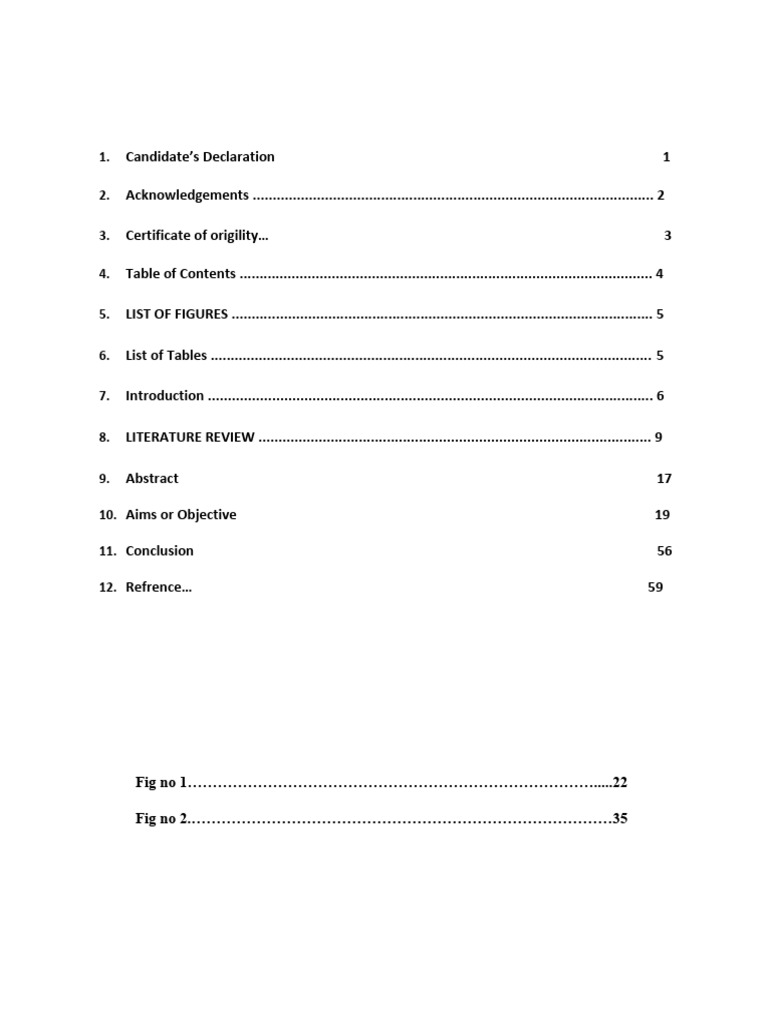 Table of Content_sidhant | PDF