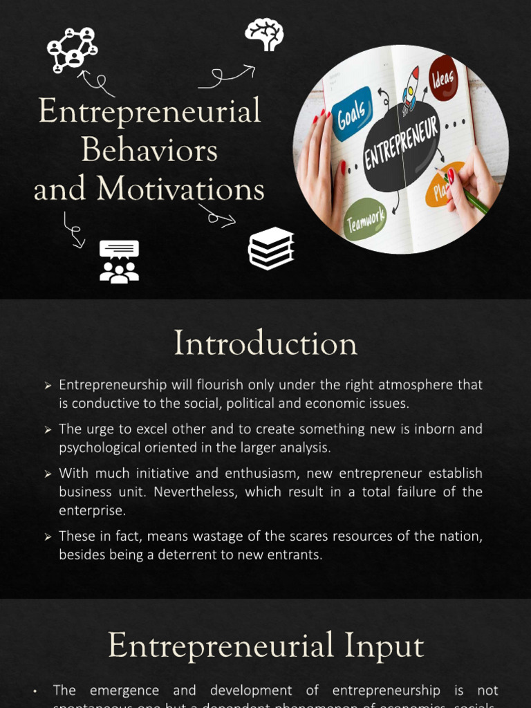 Entrepreneurial Behaviors and Motivations | PDF | Entrepreneurship ...