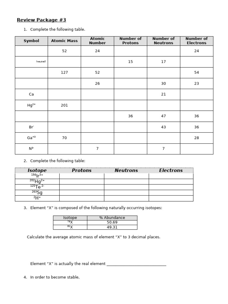 Chem 11 - Review Package 3 | PDF | Chemical Polarity | Chemical Bond