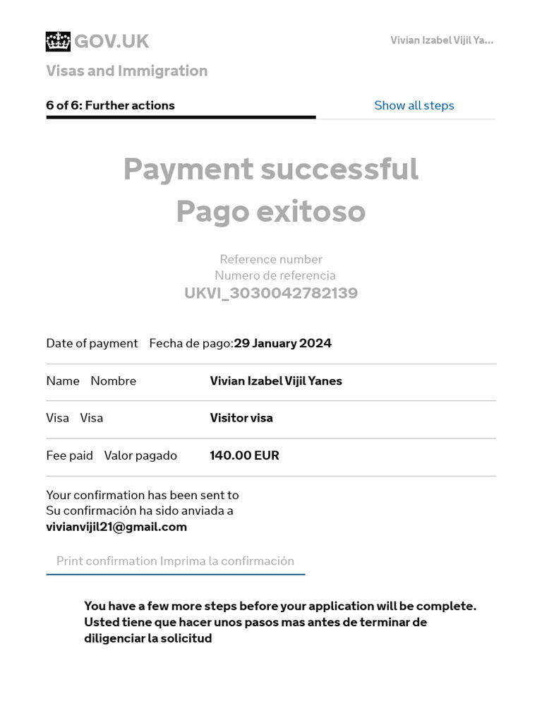 Solicitud Completada Application Complete | PDF