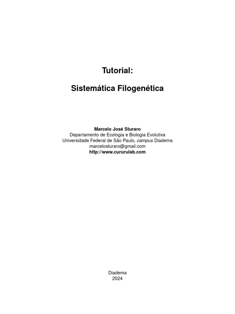 Tutorial_2025_Sistematica_Filogenetica | PDF | Filogenética | Filogenética Molecular