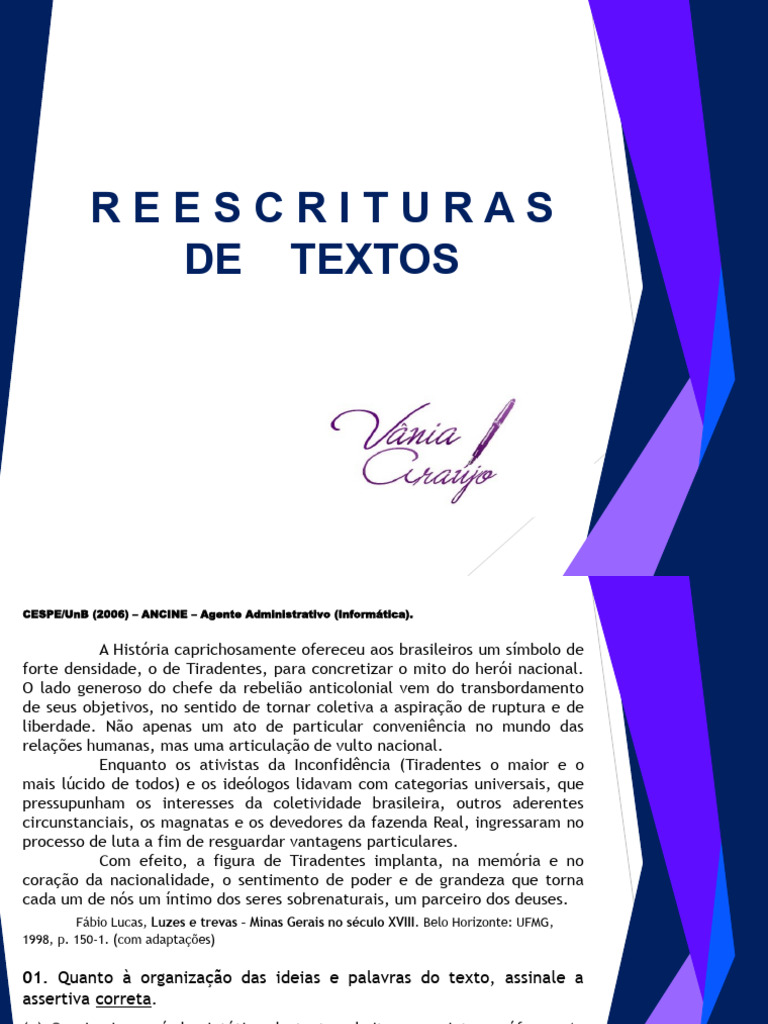Aula 07 - Reescritura de Textos II | PDF | Agricultura | Agricultura ...