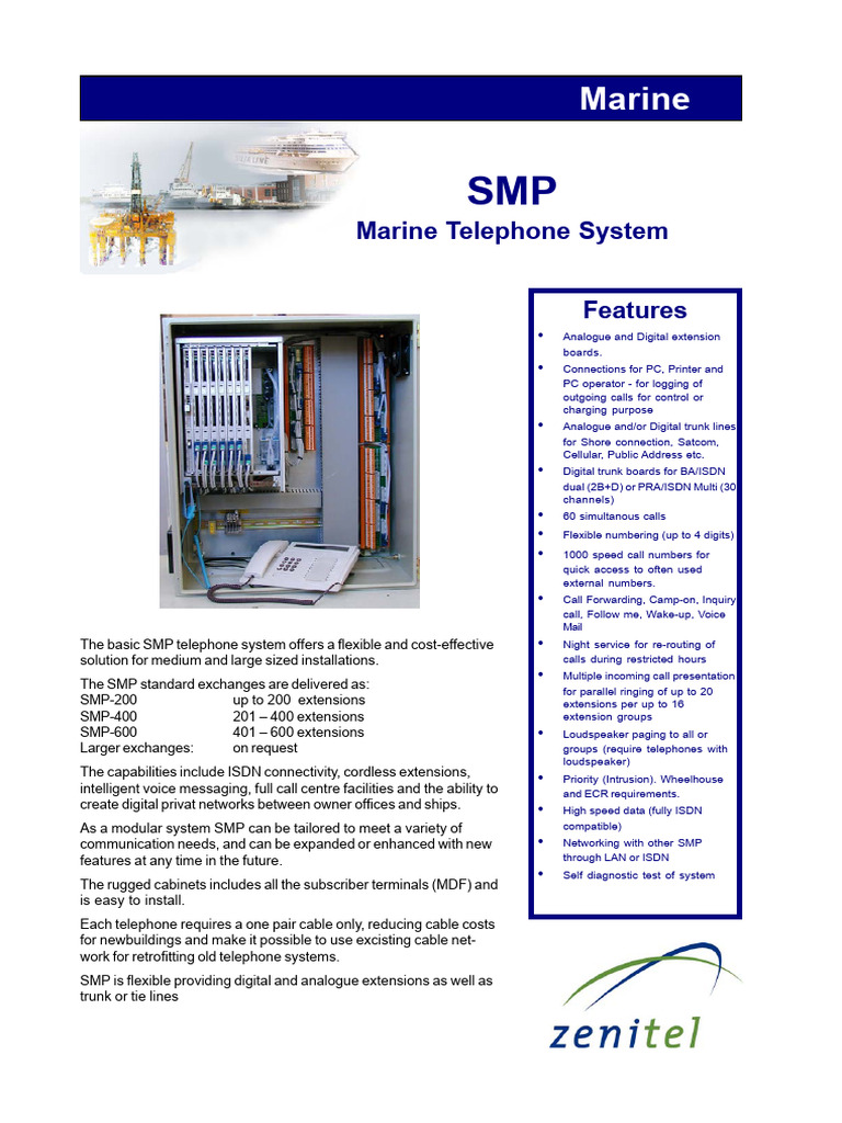 SMP Marine Telephone System | PDF | Telephone | Computer Network