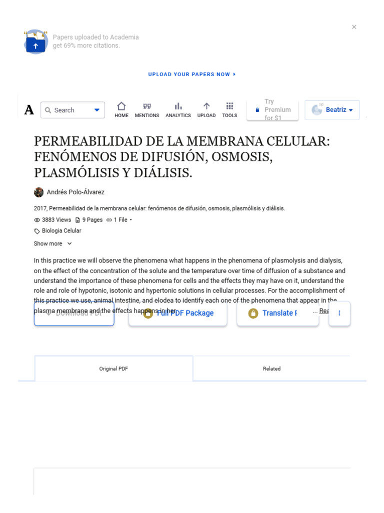 PLASMÓLISIS, PERMEABILIDAD DE LA MEMBRANA CELULAR - FENÓMENOS DE ...