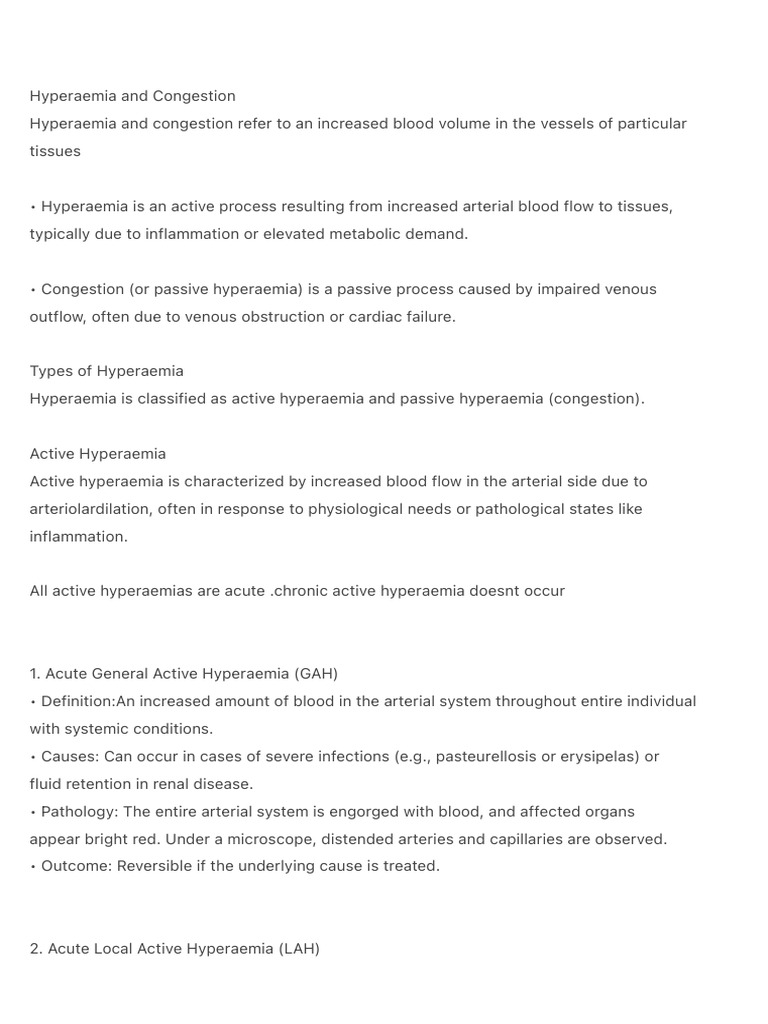 Hyperaemia and Congestion | PDF | Vein | Heart