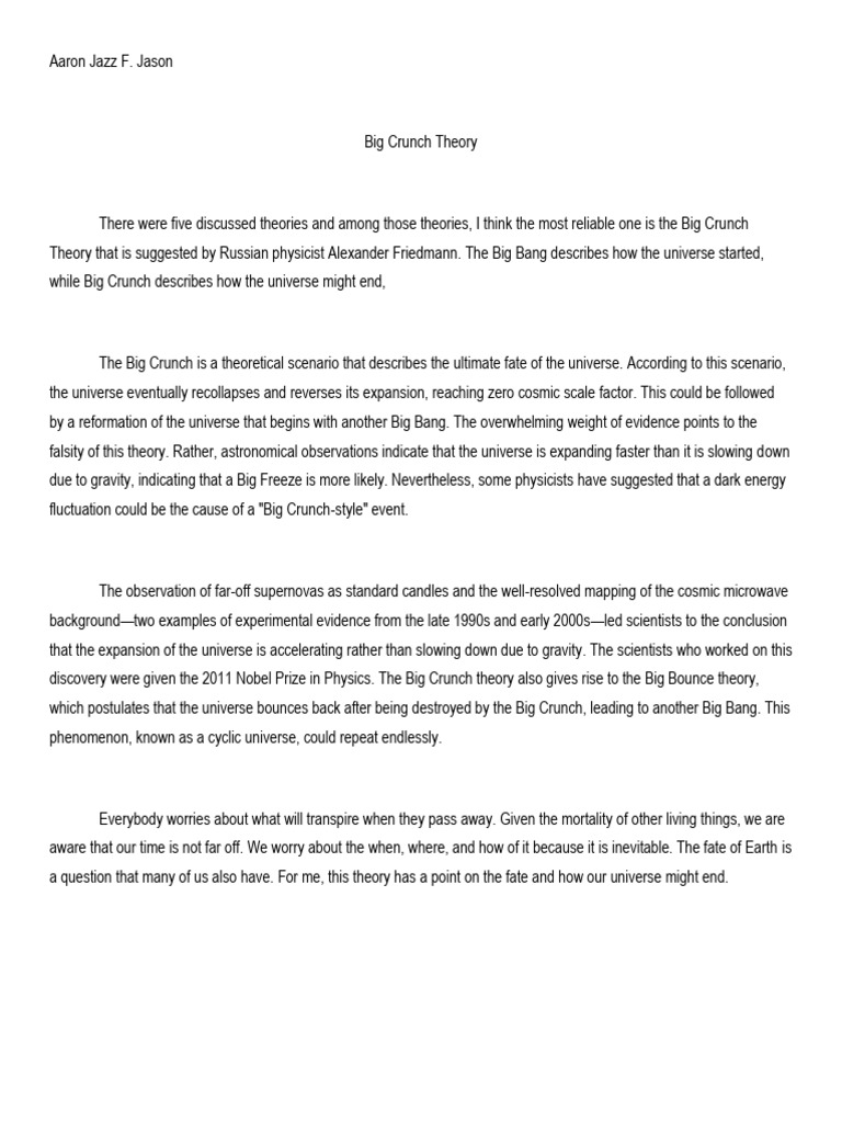 Big Crunch Theory | PDF