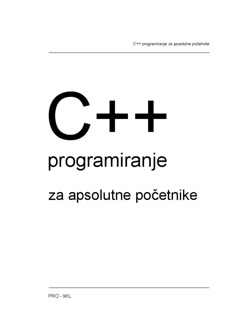 C++ Za Apsolutne Pocetnike | PDF