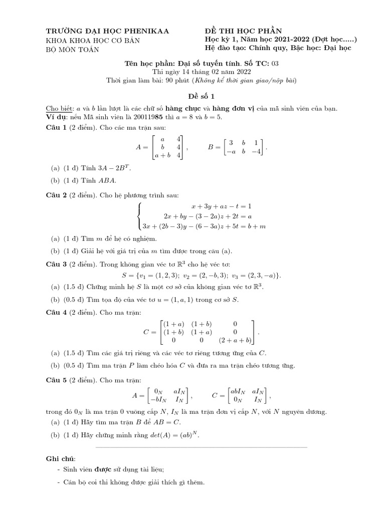 De Thi DSTT 21-22 | PDF