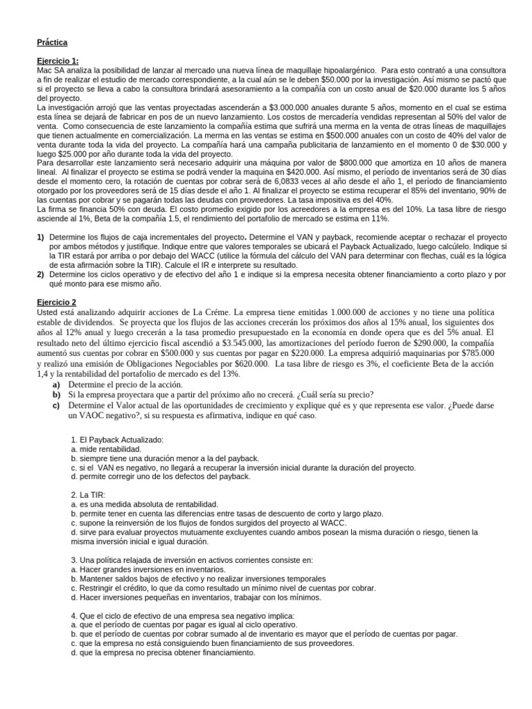 Repaso para el Segundo Parcial Finanzas | PDF | Compartir (Finanzas) | Business