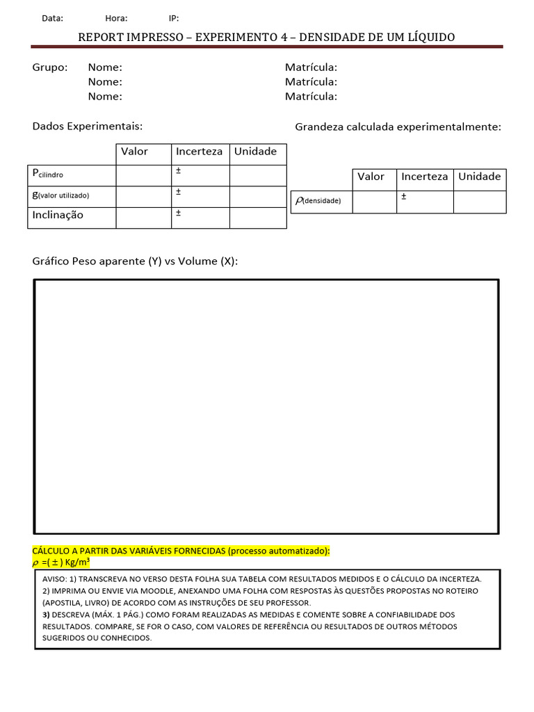 Densidade Liquido | PDF