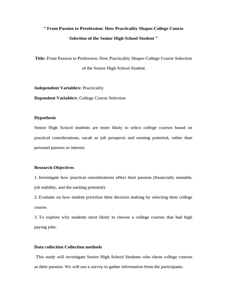 From Passion to Preofession | PDF