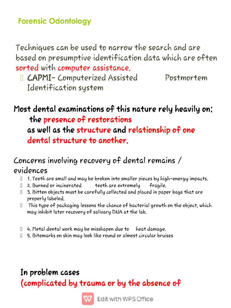 Forensic Notes | PDF | Tooth Enamel