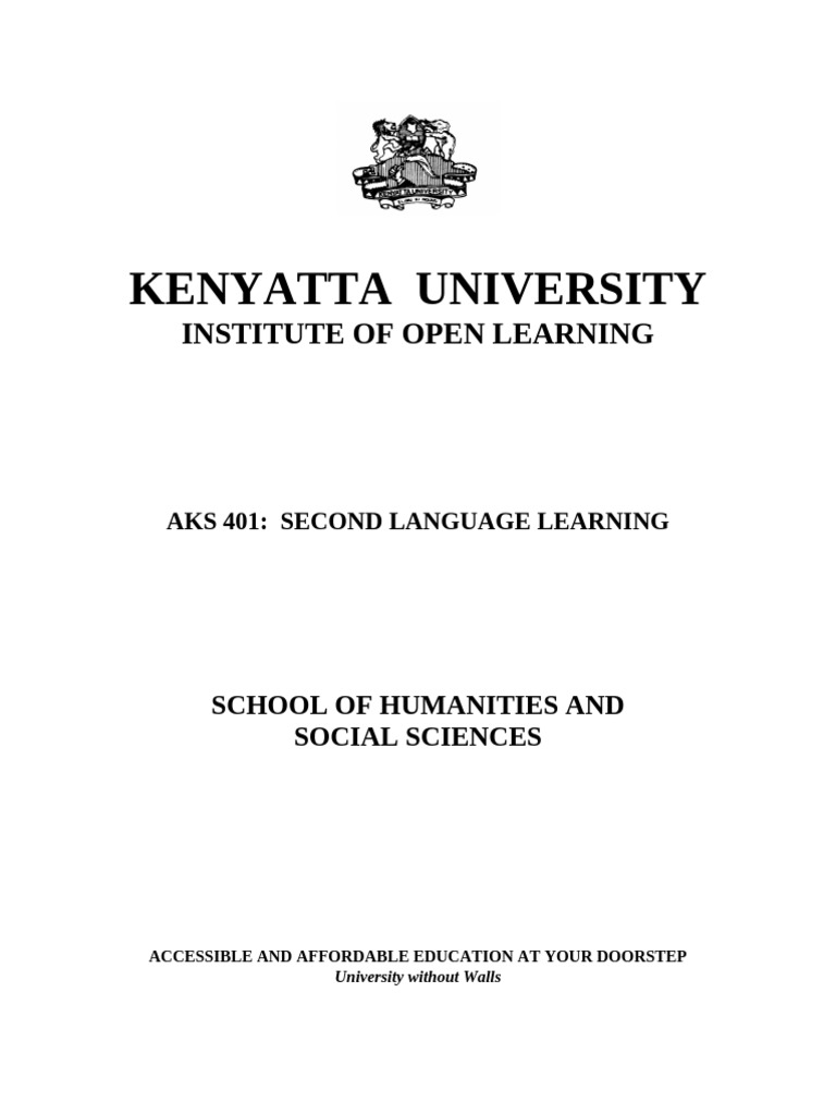 AKS_401_SECOND_LANGUAGE_LEARNING | PDF