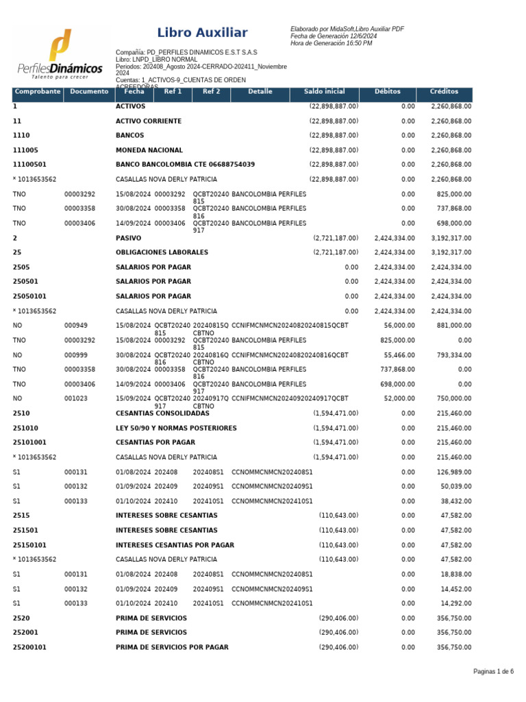 Reporte Libro Auxiliar241206045027068 | PDF