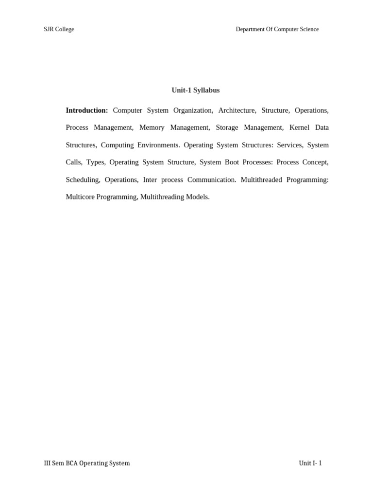 OS(Unit-1) | PDF | Operating System | Scheduling (Computing)