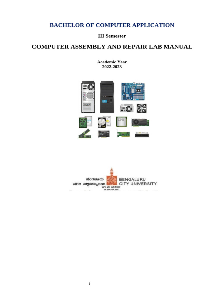 Computer Assembly and Repair Lab Manual1 231030 110130 | PDF | Bios | Usb Flash Drive
