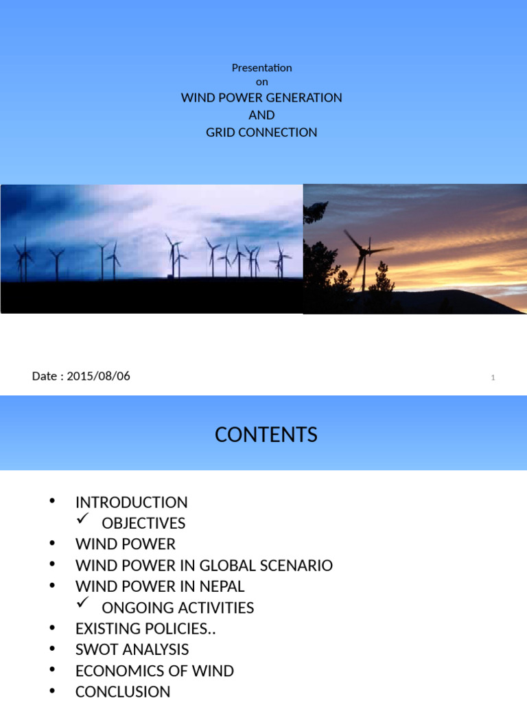 Wind Energy Power Presentation | PDF | Wind Turbine | Wind Power