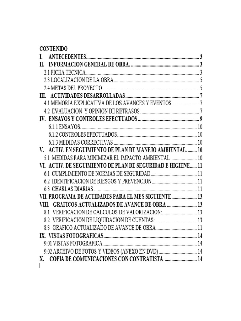 Modelo de Indice | PDF