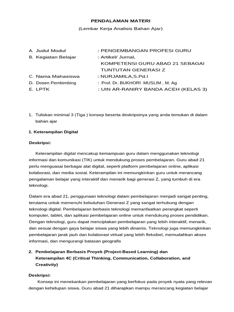Analisis Bahan Ajar Modul 7 | PDF
