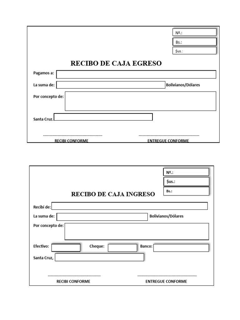 Recibo de Caja Egreso | PDF