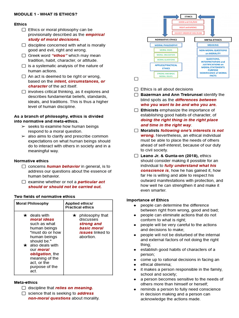 Ethics Reviewer (2) | PDF | Morality | Virtue