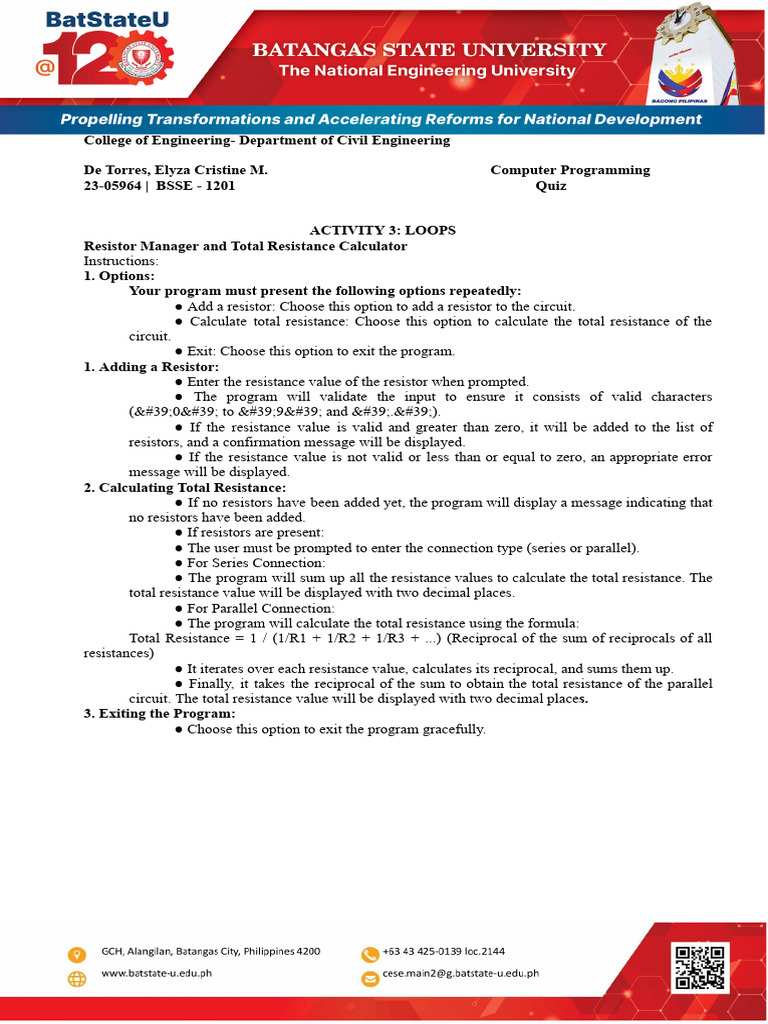 quiz_CpE | PDF | Resistor | Electrical Resistance And Conductance