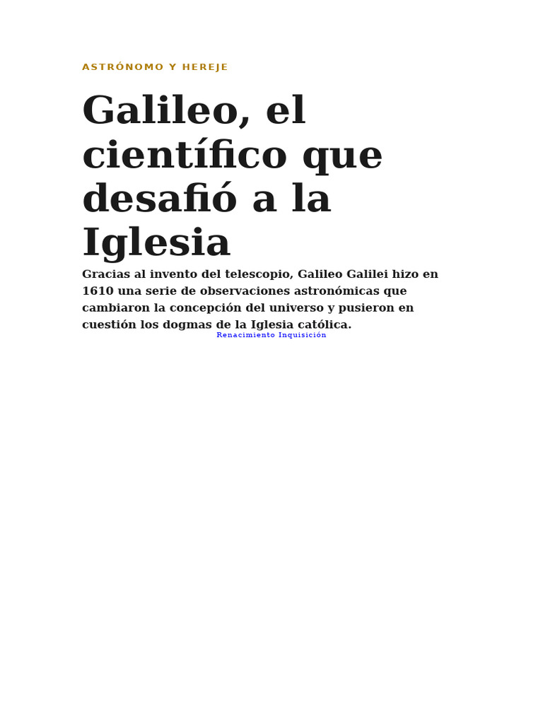 Galileo | PDF | Galileo Galilei | Astronomía