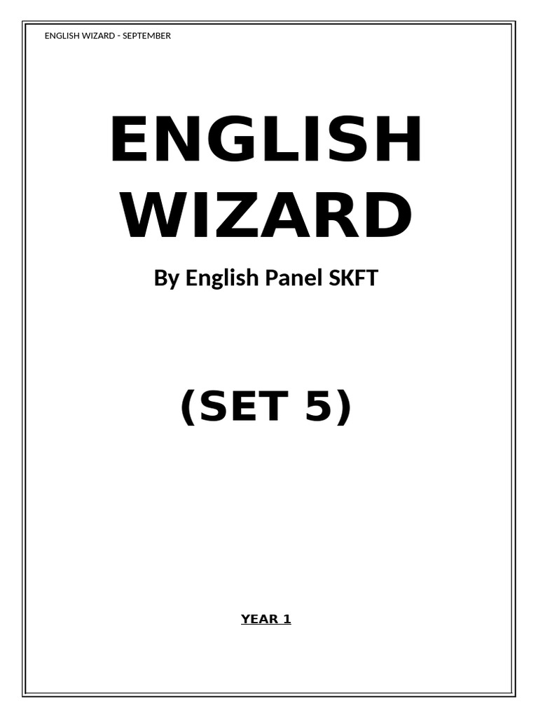 Set 5 - English Wizard | PDF