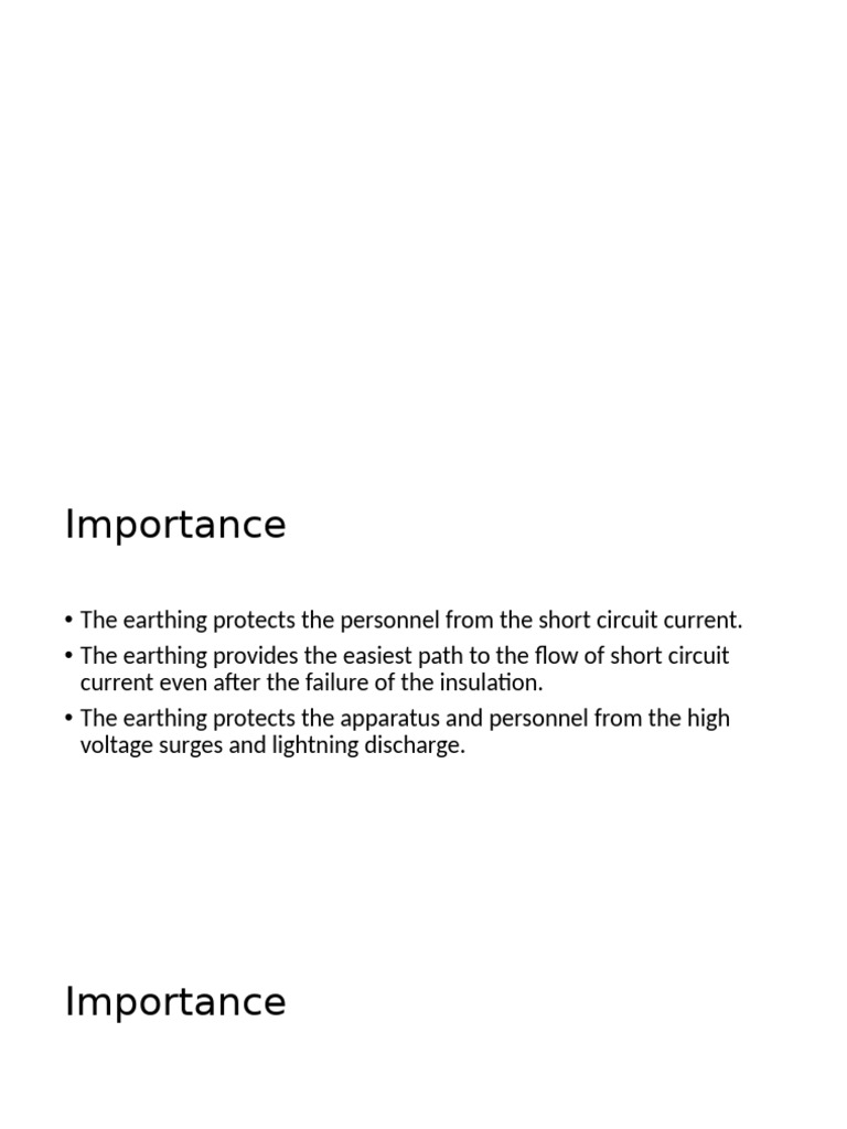 Earthing: Safety and Protection Guide | PDF