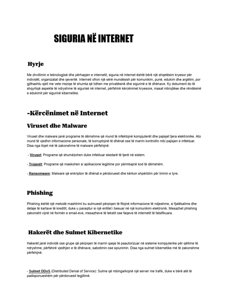 Siguria Ne Internet | PDF