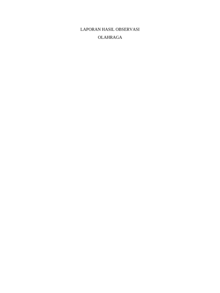 Laporan Hasil Observasi | PDF