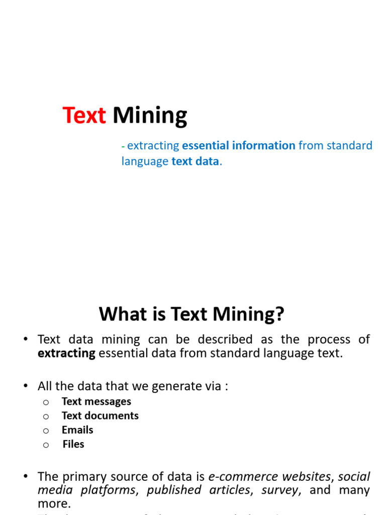 Text Mining PPT Merged | PDF | World Wide Web | Internet & Web