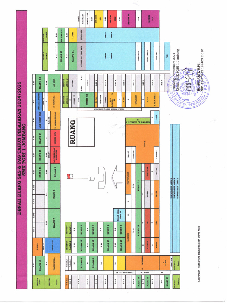 Denah Ruang Ujian SAS-PAS Ganjil 2024-2025 | PDF