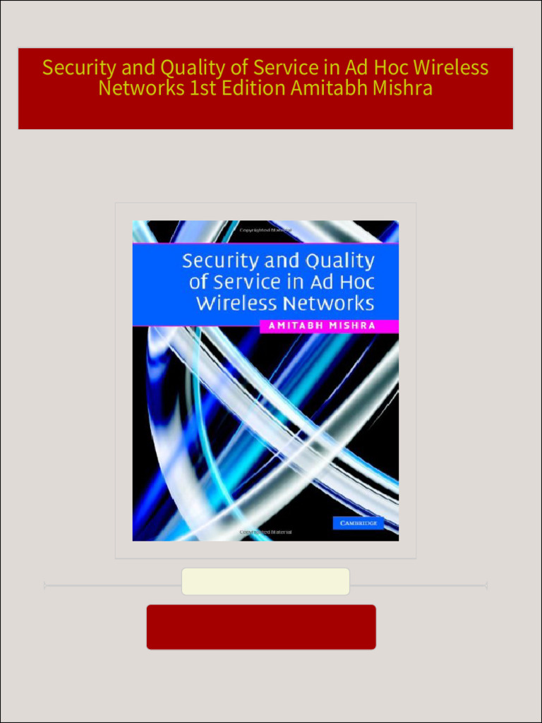 Security and Quality of Service in Ad Hoc Wireless Networks 1st Edition ...