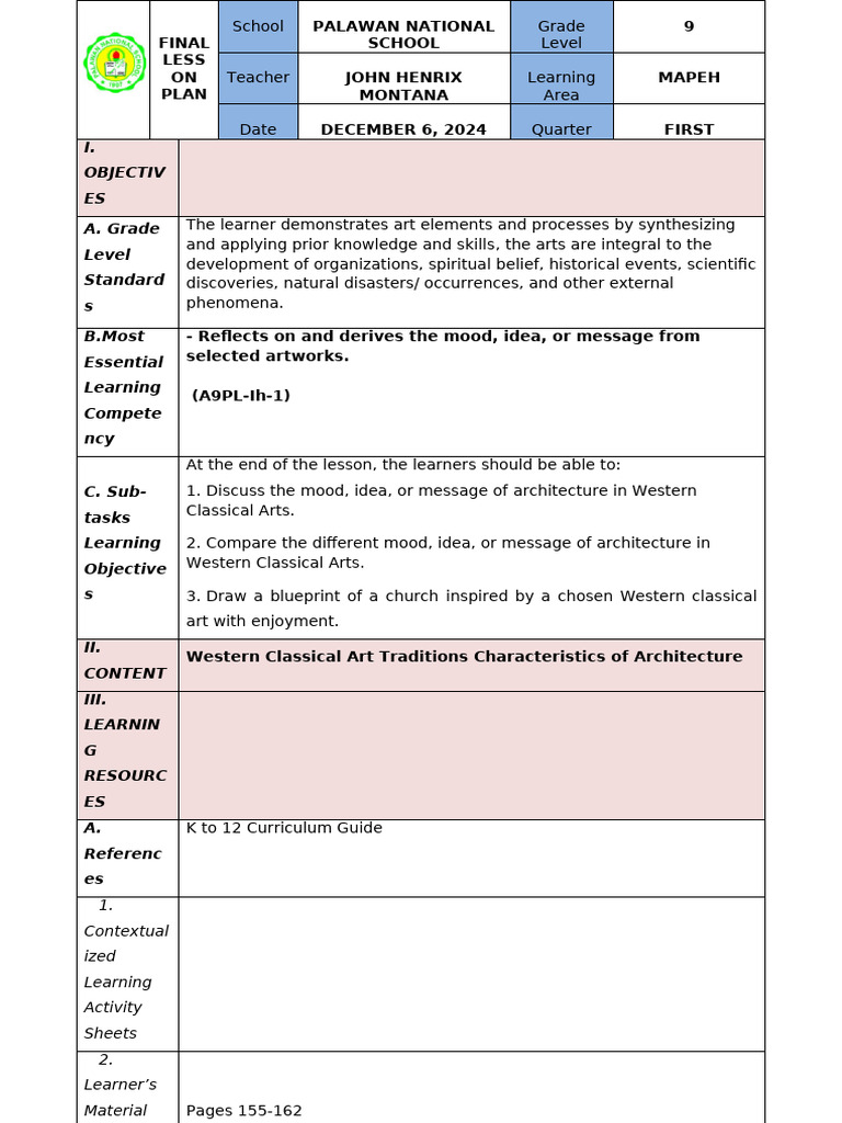 DLP - Western Arts | PDF