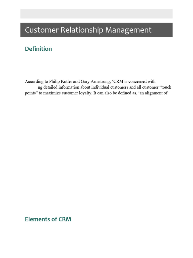 CRM Note For Unit 01 | PDF | Customer Relationship Management | Customer Experience