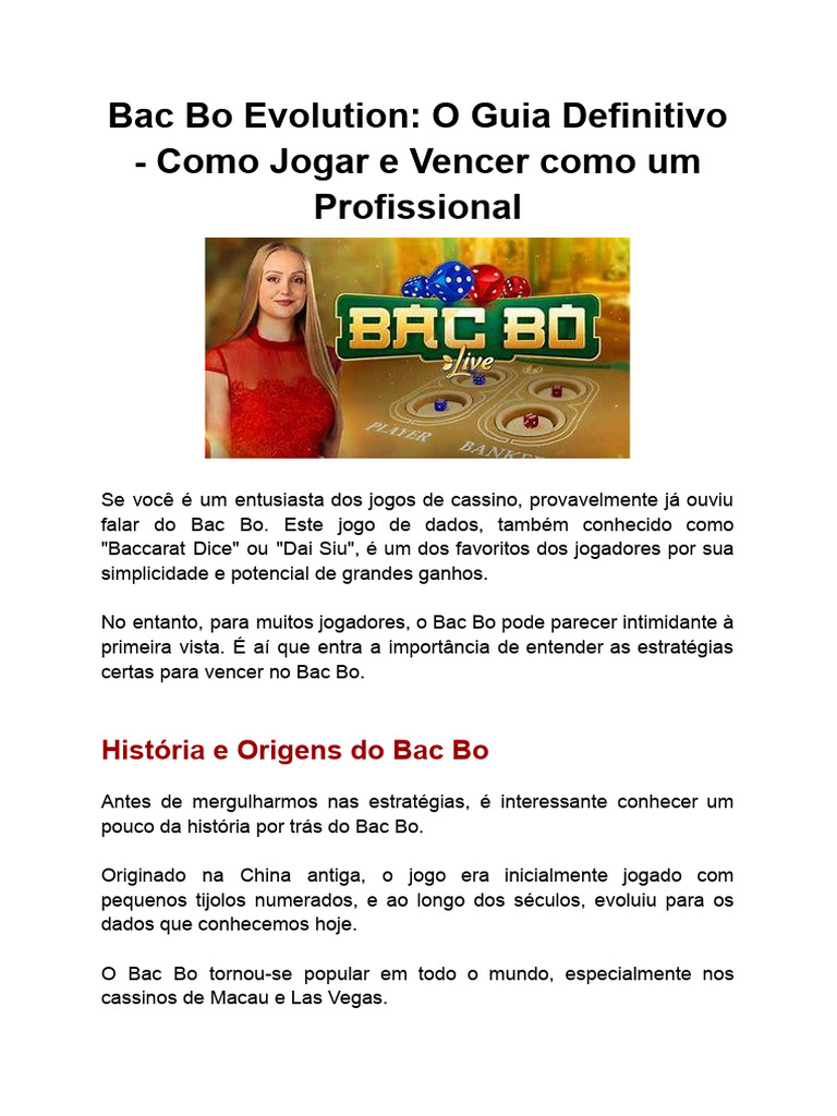 Bac Bo Evolution | PDF | Cassino