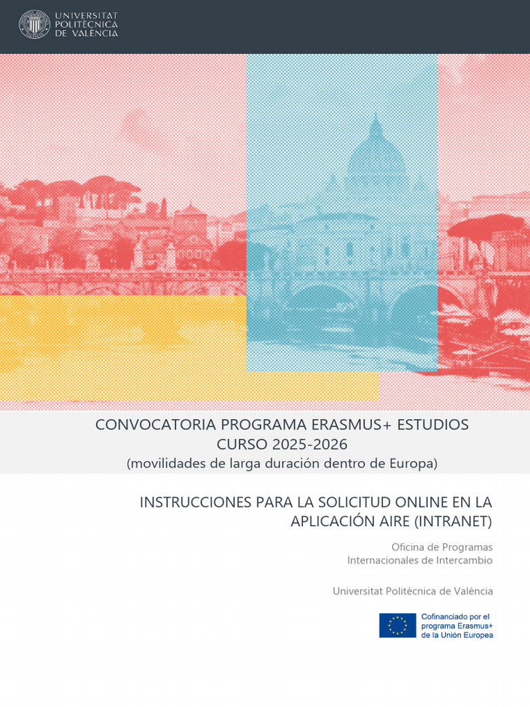 003 - Cómo presentar solicitud Erasmus estudios 2025-2026 | PDF